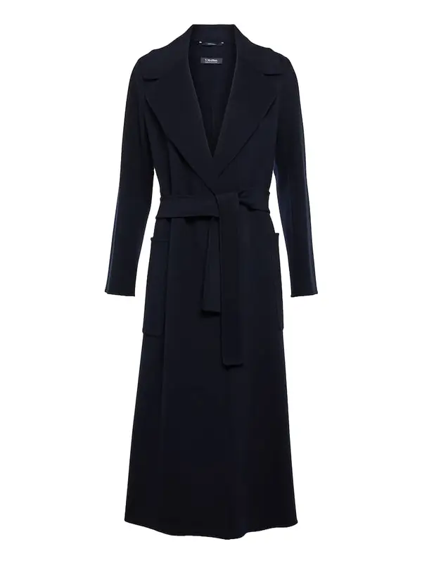 Max Mara Paolore Wool Robe Coat - Blue