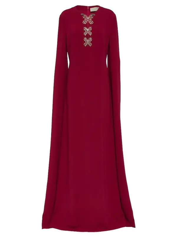 Elie Saab Embellished Crêpe Gown - Red