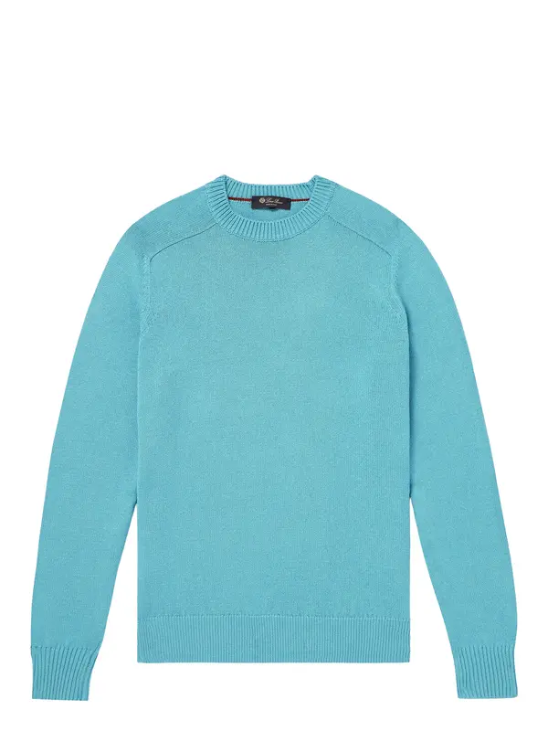 Loro Piana Cotton And Silk-blend Sweater - Blue