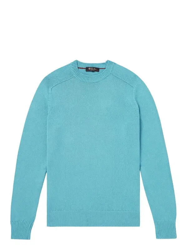 Loro Piana Cotton And Silk-blend Sweater - Blue