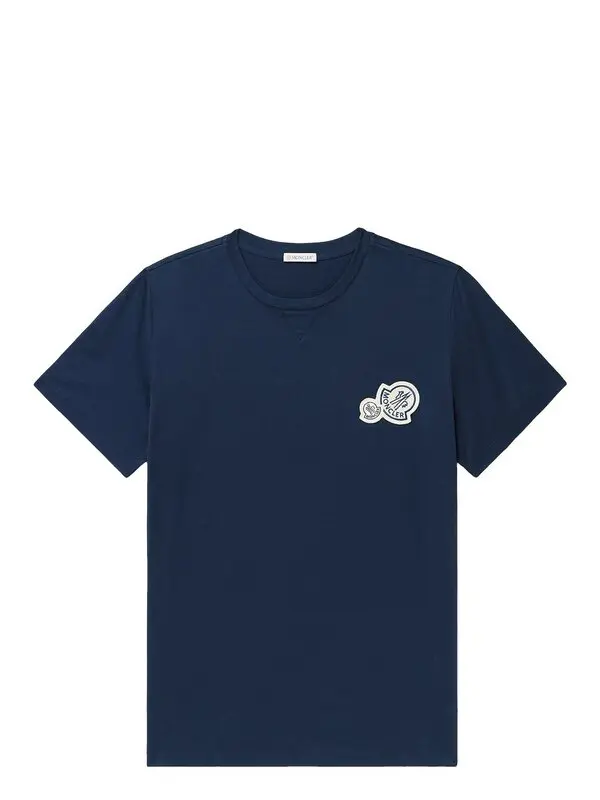 Moncler Logo-appliquéd Cotton-jersey T-shirt - Blue