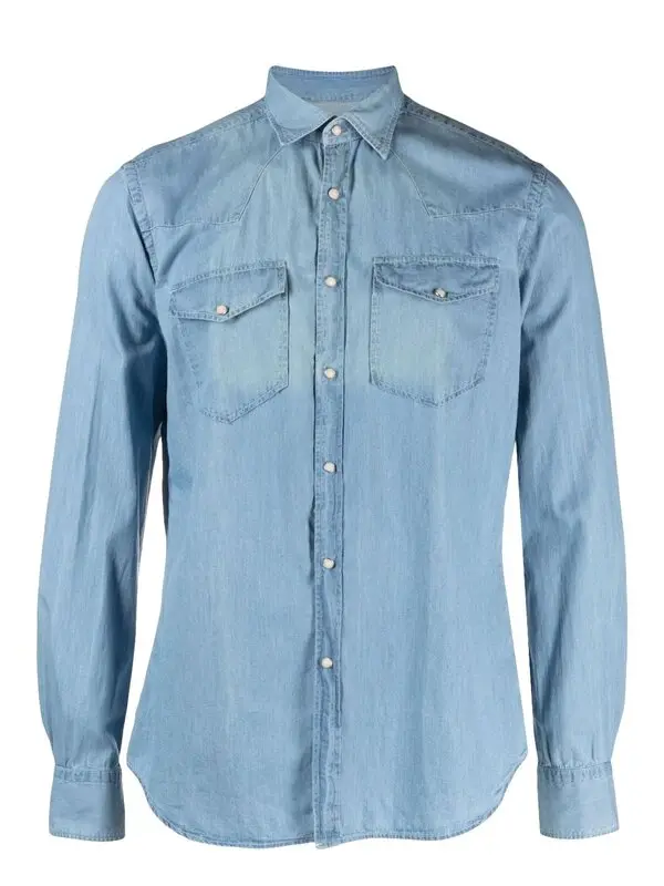 XACUS Long-sleeve Denim Shirt - Blue