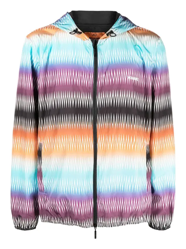 Missoni Gradient Zigzag-print Hooded Jacket - Blue