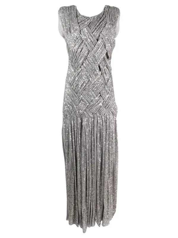 ATU BODY COUTURE Emotional Braided Maxi Dress - Silver