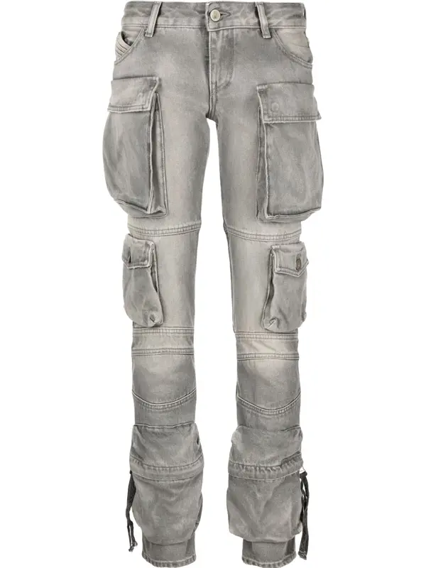 Attico Essie Tapered Cargo Jeans - Grey