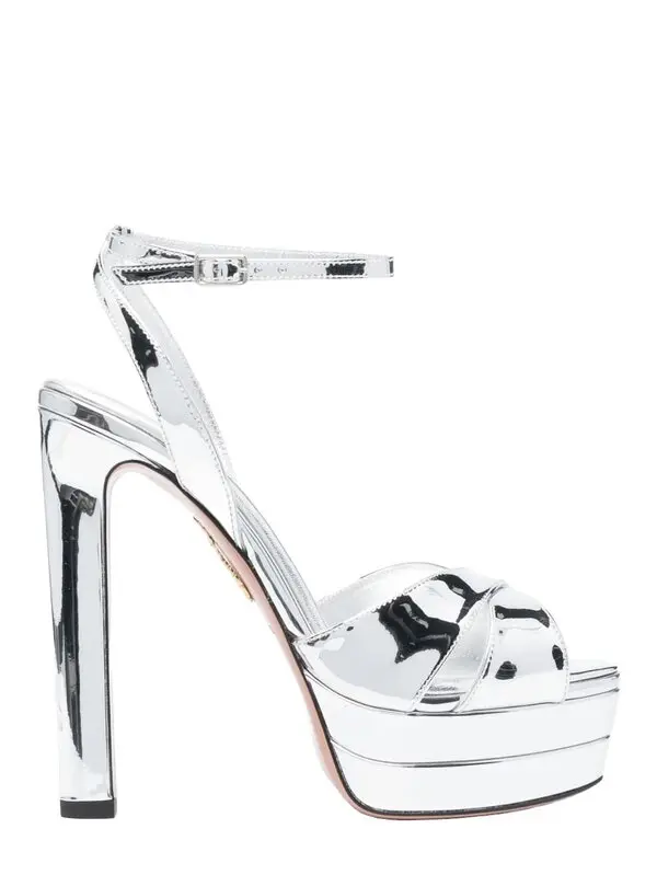 AQUAZZURA Divine Plateau 130mm Platform Sandals - Silver