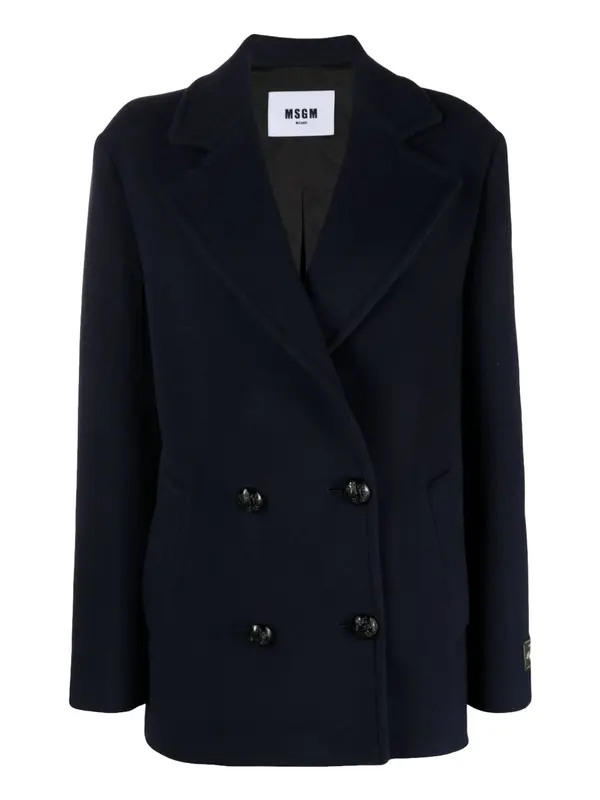 MSGM Double-breasted Jacket - Blue