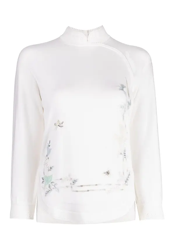 Shiatzy Chen Floral-print Jumper - White