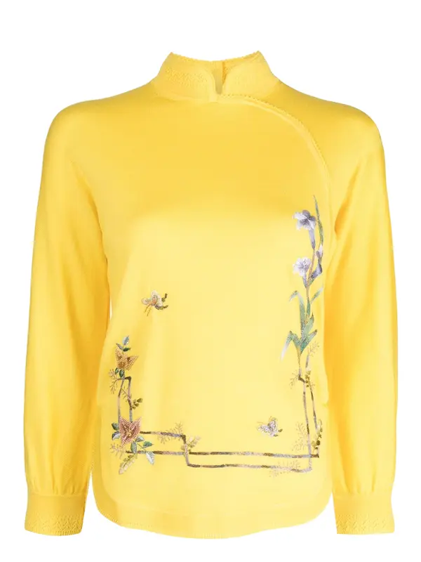 Shiatzy Chen Floral-print Jumper - Yellow