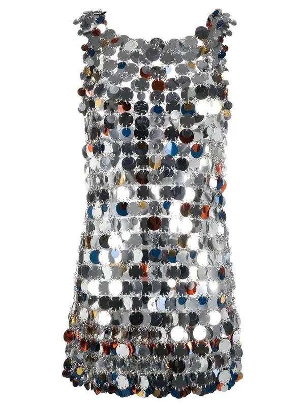 Rabanne Sequin-embellished Minidress - Silver