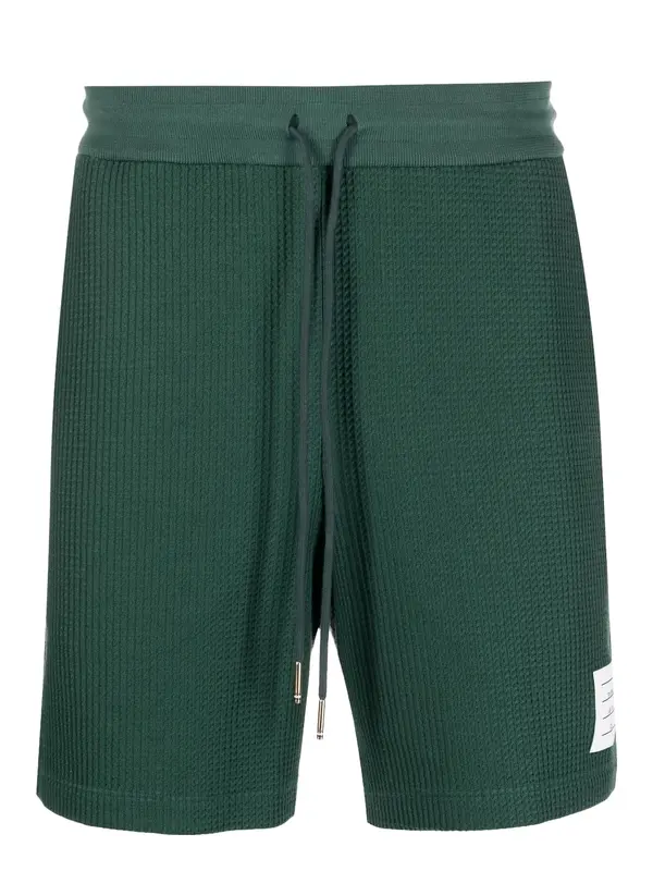Thom Browne Waffle-effect Drawstring Shorts - Green