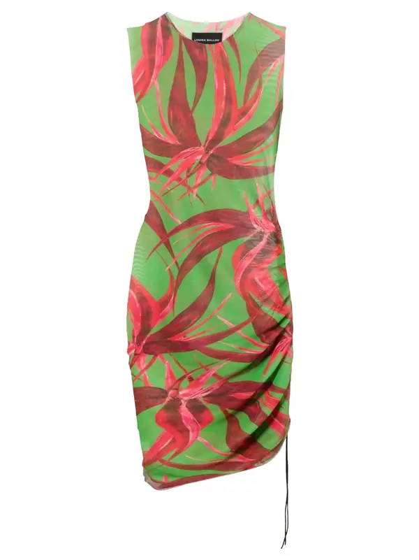 LOUISA BALLOU Botanical-print Dress - Green