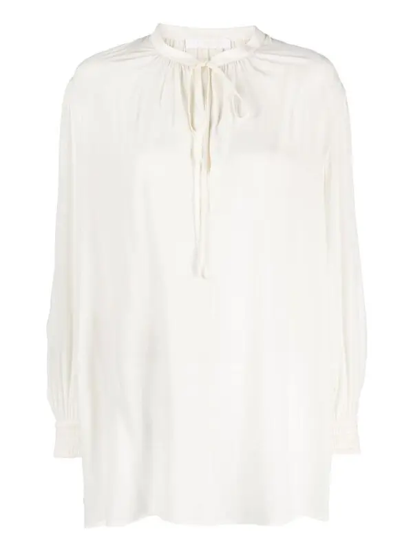 Chloé Lavallière-neck Silk Blouse - Neutrals