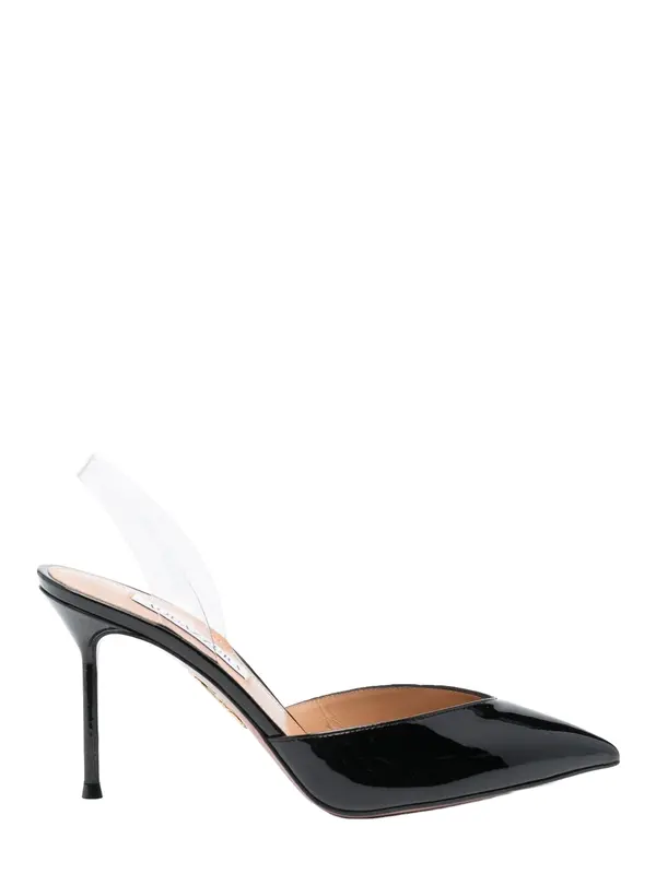 AQUAZZURA V Plexi 90mm Slingback Pumps - Black