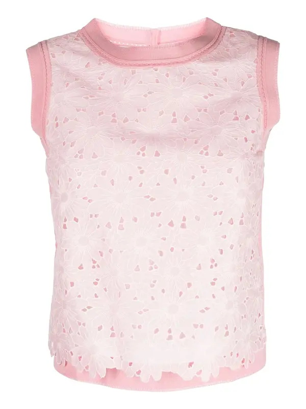 Shiatzy Chen Lace-detailing Cotton Top - Pink