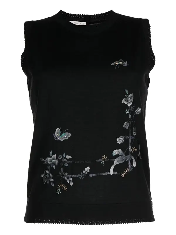Shiatzy Chen Renascent Collection Floral-print Top - Black