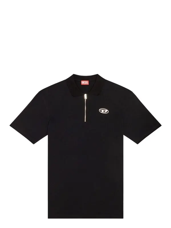 DIESEL T-vor-od Cotton Polo Shirt - Black