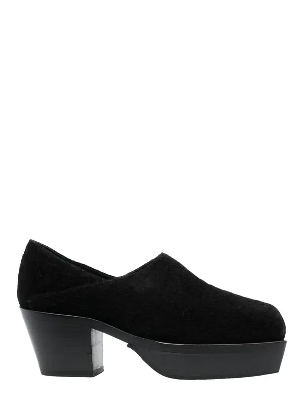 Eckhaus Latta 65mm Cowboy Leather Clogs - Black