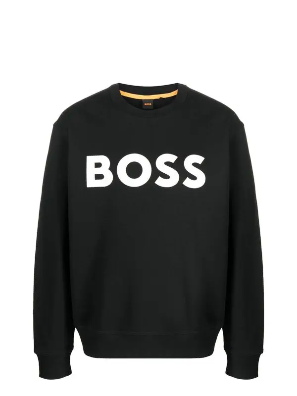 BOSS Logo-print Cotton Sweatshirt - Black