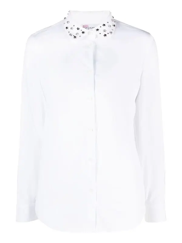 Red Valentino Studded-collar Button-up Shirt - White