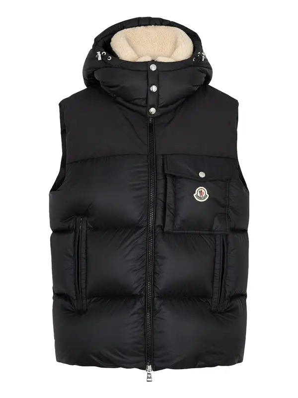 Moncler Oust Hooded Quilted Gilet - Black