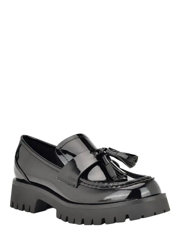 Nine West Garry Platform Tassel Loafer - Black Patent