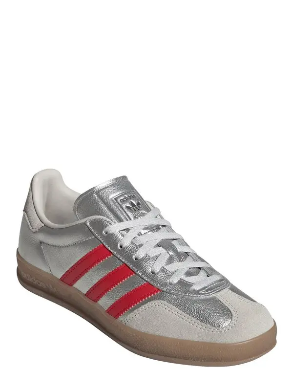 Adidas Gazelle Indoor Sneaker - Silver/scarlet/grey One
