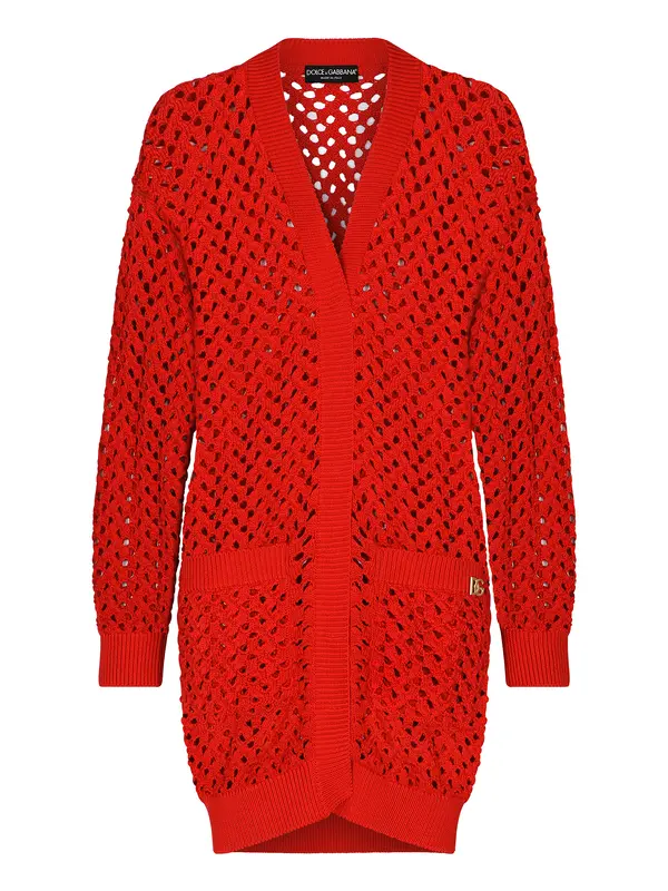 Dolce & Gabbana Long Crochet Cardigan - Red