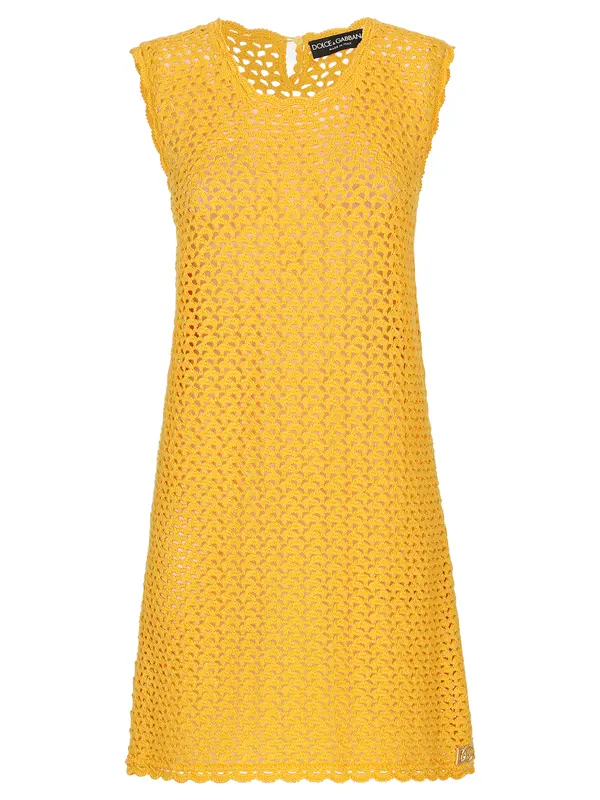 Dolce & Gabbana Short Crochet Dress - Yellow