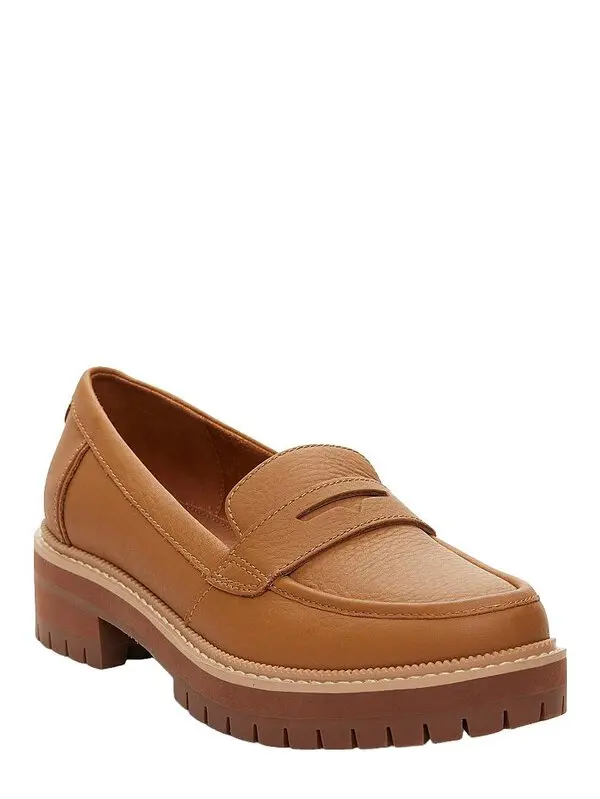 Toms Cara Slip-on Lug Platform Penny Loafer By - Brown