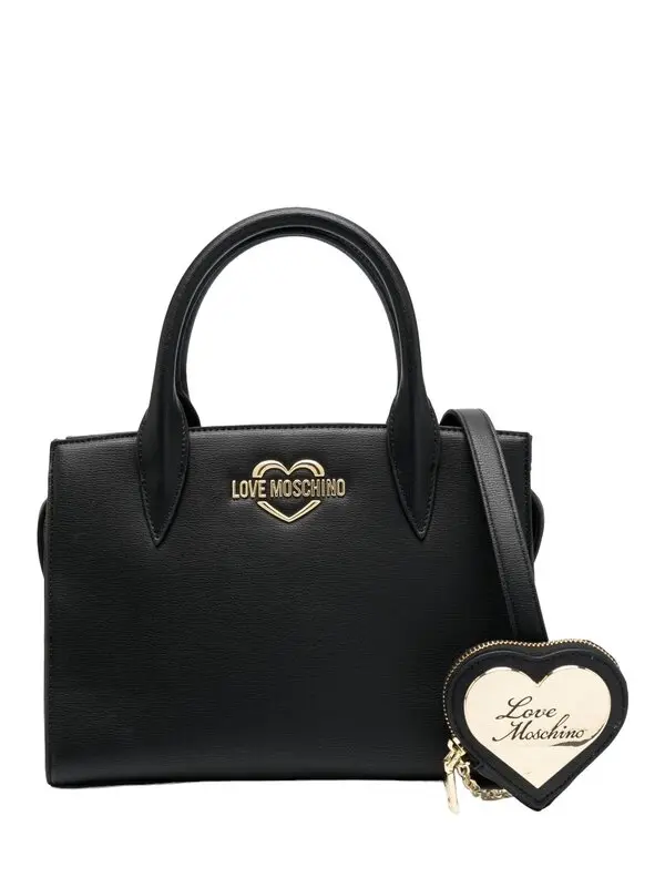Moschino Logo Plaque Tote Bag - Black