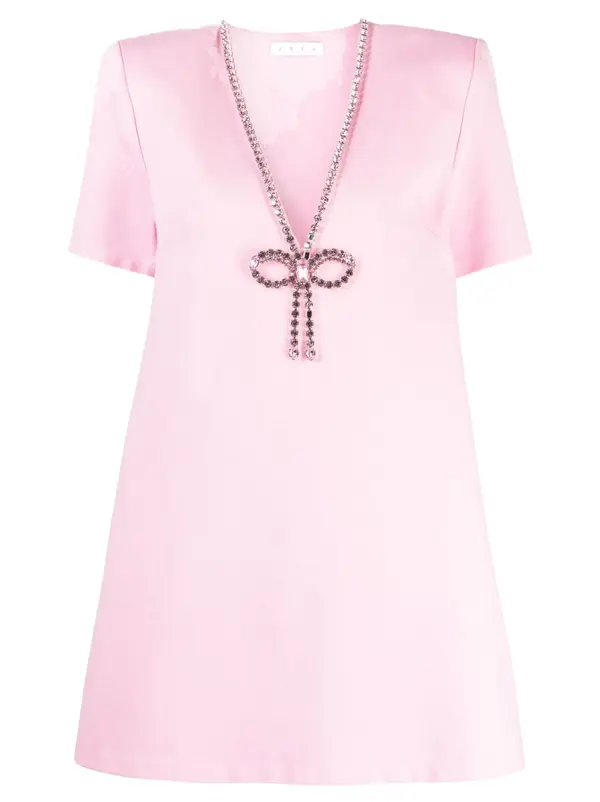 AREA Crystal-embellished Mini Dress - Pink