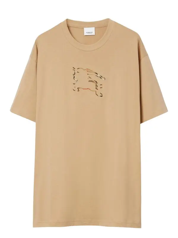 Burberry Equestrian Knight-motif Cotton T-shirt - Neutrals