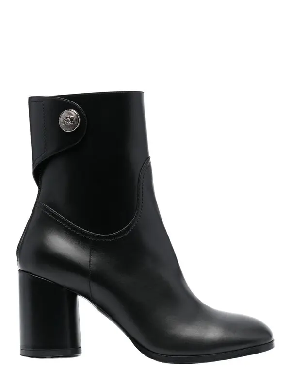 Casadei 90mm Block-heel Leather Boots - Black