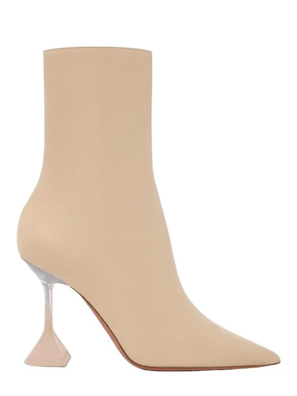 Amina Muaddi Giorgia Glass Bootie - Ivory