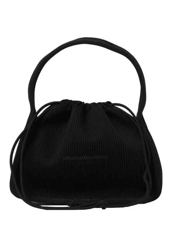 Alexander Wang Ribbed Drawstring Handbag - Black