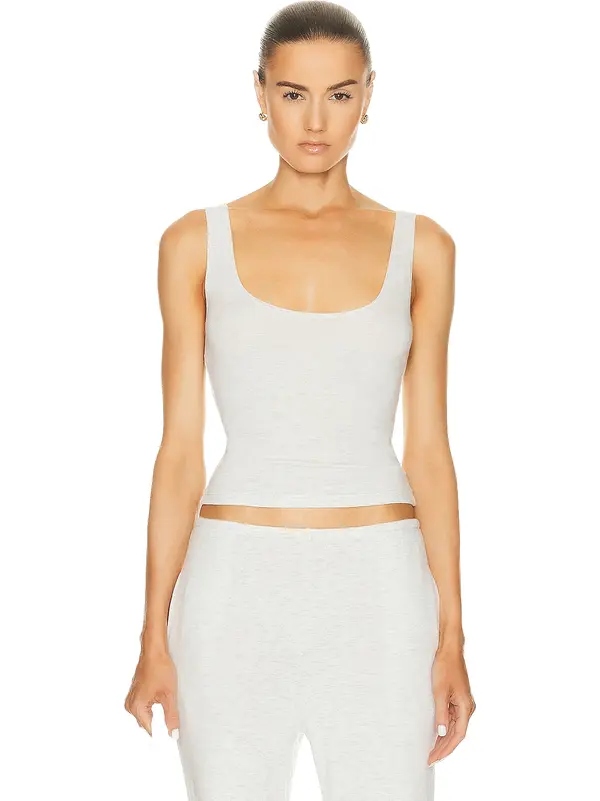 LESET Lauren Scoop Neck Tank Top - Cloud