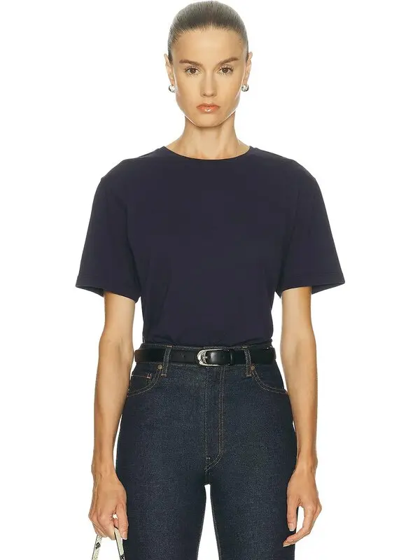 Khaite Mae Short Sleeve Tee - Indigo