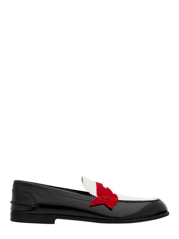 CHRISTIAN LOUBOUTIN Donna Patent Red Sole Penny Loafers - Multi