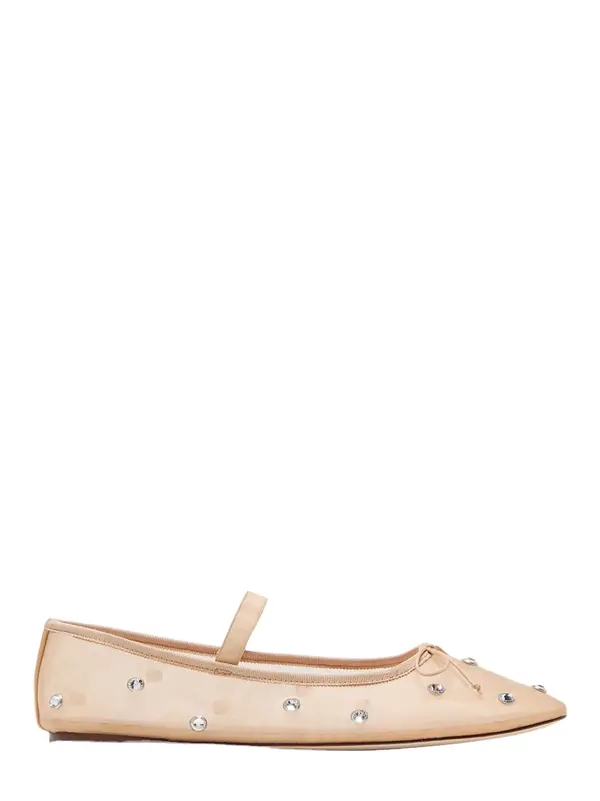 LOEFFLER RANDALL Leonie Crystal Mesh Ballerina Flats - Carcl