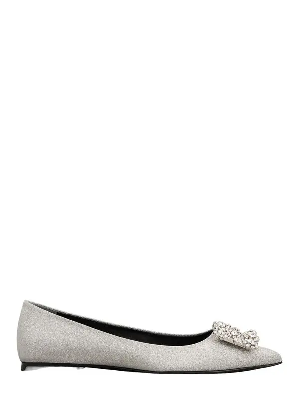 ROGER VIVIER Efflorescence Glitter Ballerinas - Silver