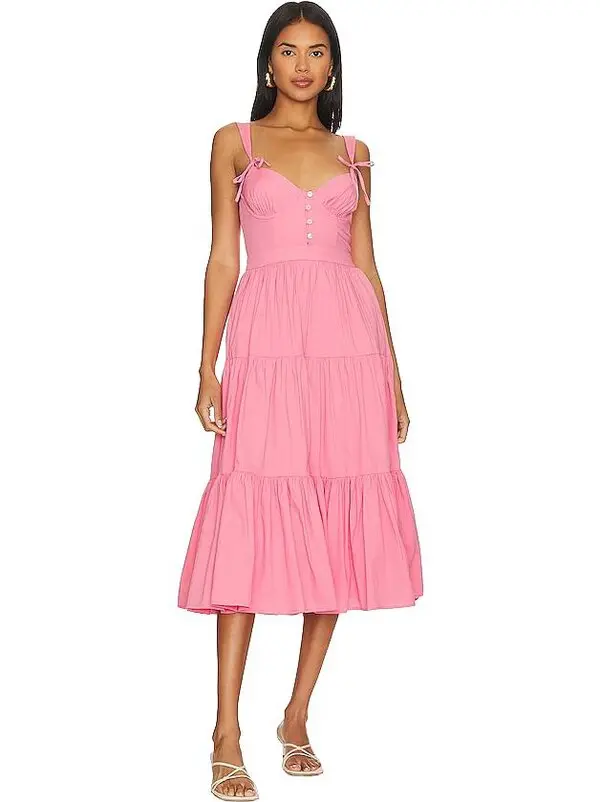 Tularosa Poppy Midi Dress - Watermelon Pink