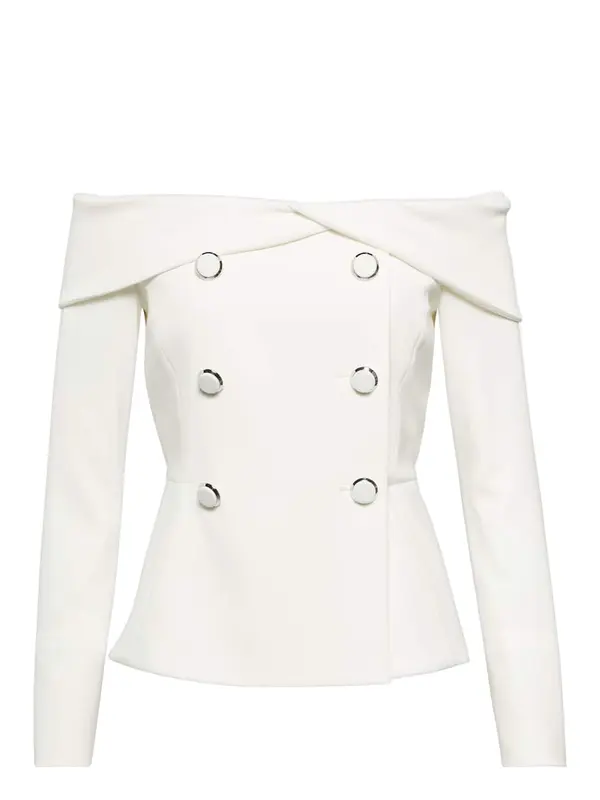 Max Mara Off-shoulder Cady Blazer - White