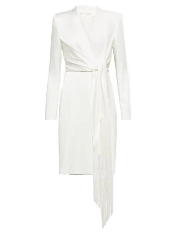 Max Mara Maura Satin Wrap Dress - White