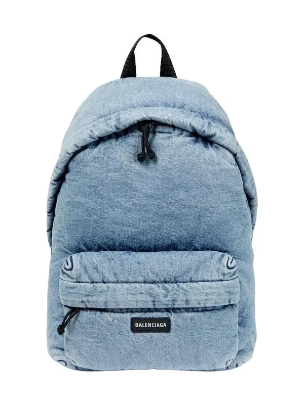 Balenciaga Padded Denim Backpack - Blue