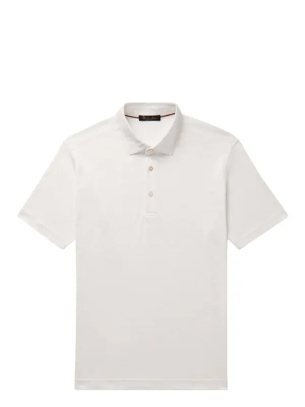 Loro Piana Linen-jersey Polo Shirt - White