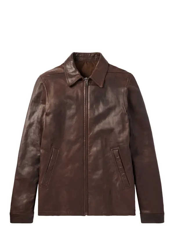 Rick Owens Brad Leather Jacket - Brown