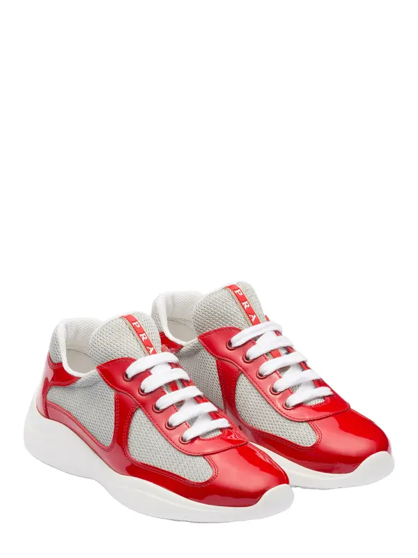 Prada America's Cup Fabric Sneakers - Red