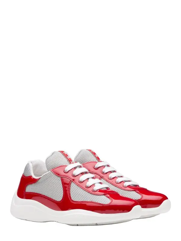 Prada America's Cup Biker Fabric Sneakers - Red