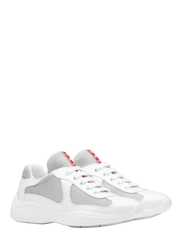 Prada America's Cup Biker Fabric Sneakers - White